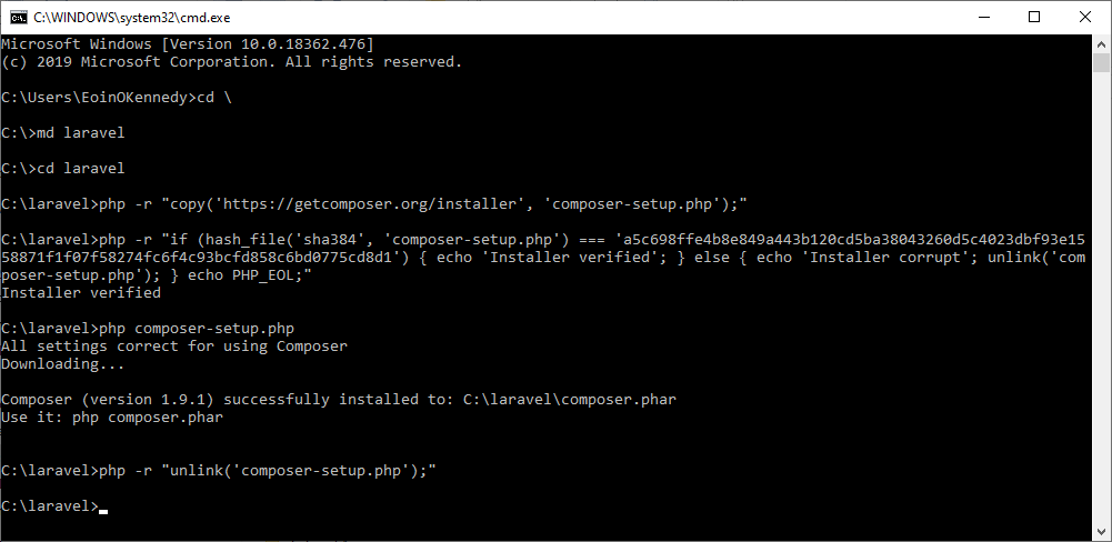 Your First Larvel App Installing Composer And Creating A Project Learnlaravel 7939